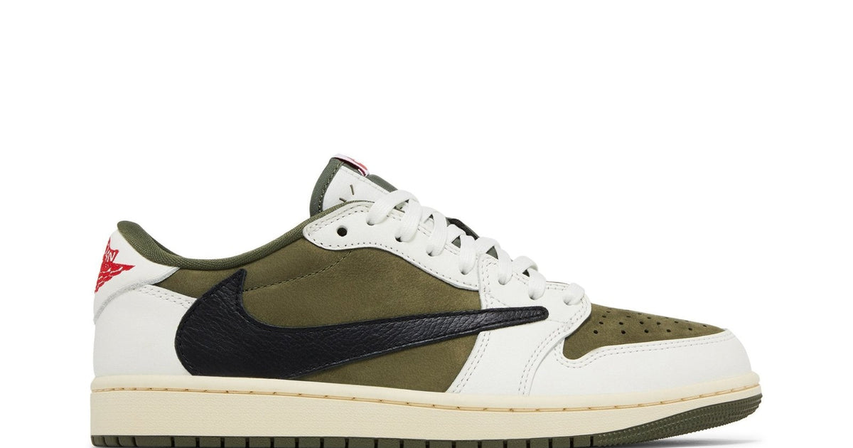 Tênis Nike Air Jordan 1 Low Og Sp x Travis Scott Medium Olive Verde por ...